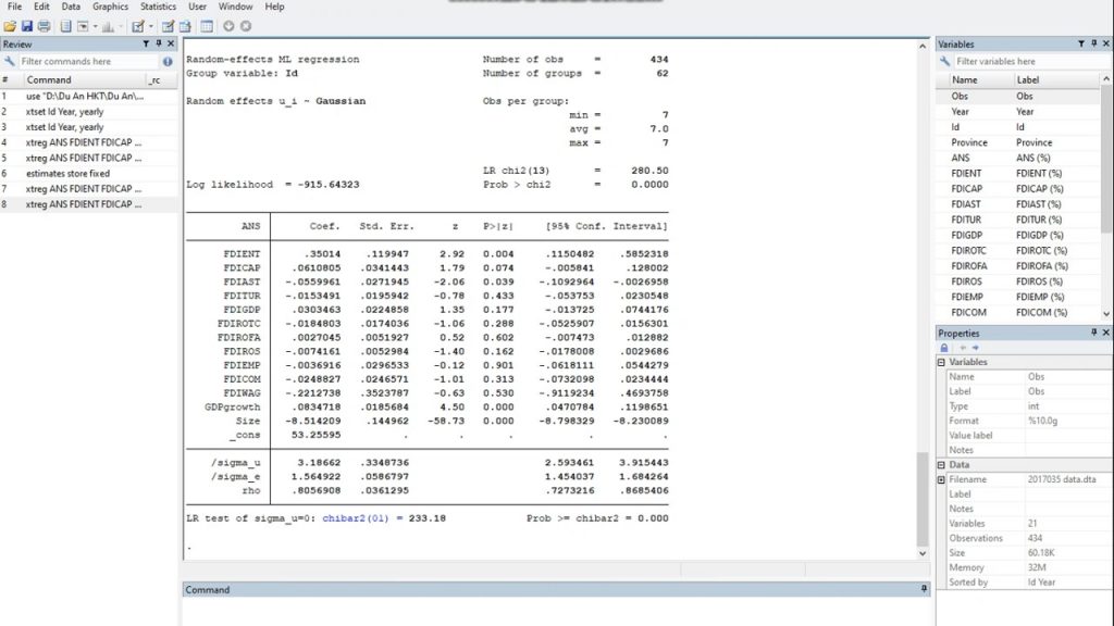 Choosing Fixed-Effects, Random-Effects or Pooled OLS Models in Panel Data Analysis using Stata ...