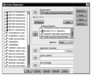 Multiple Regression with SPSS – Problem 6.3: Hierarchical Multiple ...