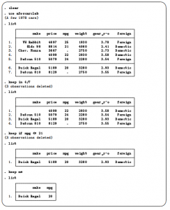 Deleting variables and observations in Stata – HKT Consultant